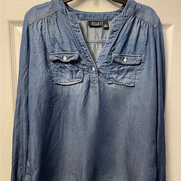 a.n.a | Tops | Petite Small Chambray Blouse | Poshmark